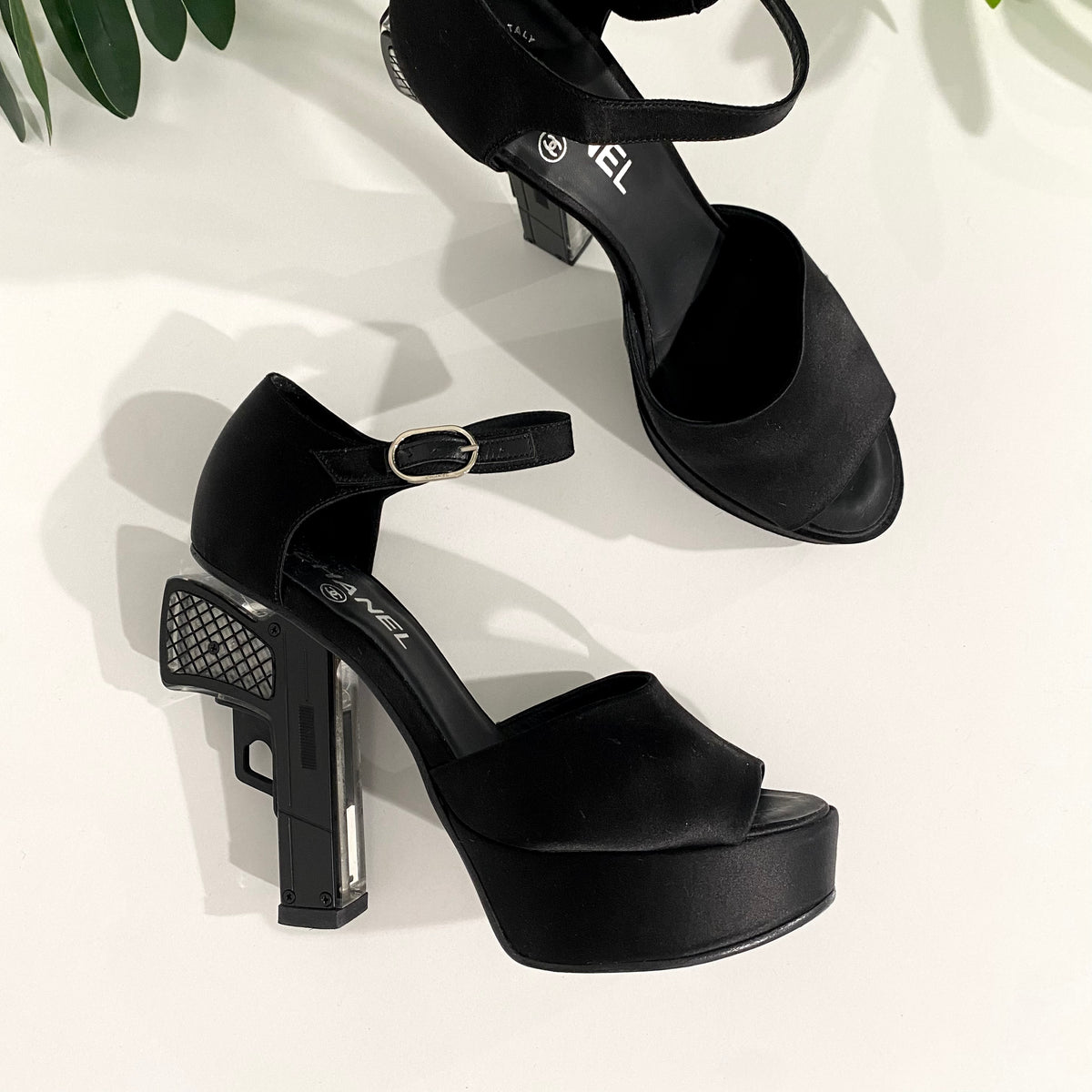 Chanel Miami Vice Gun Heels – Dina C's Fab and Funky Consignment Boutique