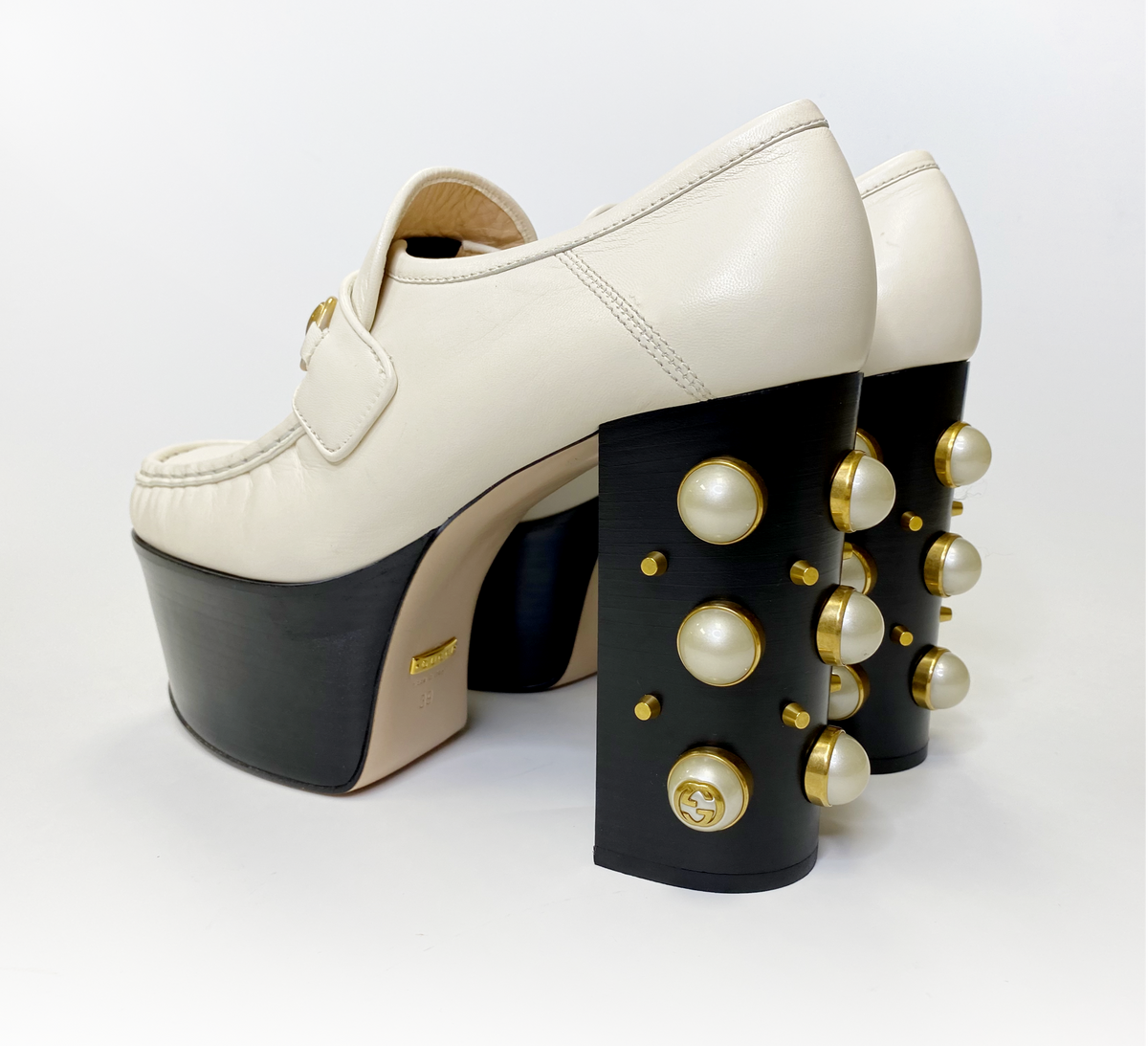 Gucci Vegas White Pearl Platform Loafers – Dina C's Fab and Funky ...