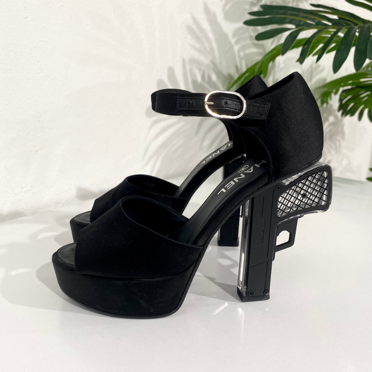 Chanel Miami Vice Gun Heels – Dina C's Fab and Funky Consignment Boutique